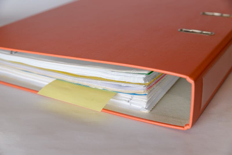 One orange binder stock photo. Image of confidental, information - 83830638