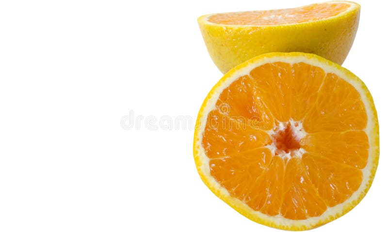 One orange cut in half stock image. Image of orange, fruit - 39270993