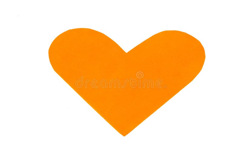 Two Orange Heart Shapes Cut Out of Paper Stock Photo - Image of ...