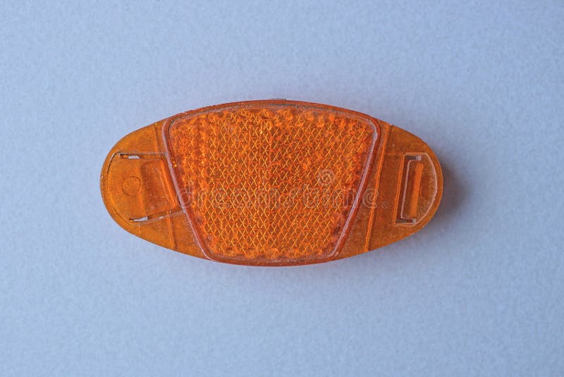One Orange Plastic Reflector Stock Image - Image of risk, emergency ...