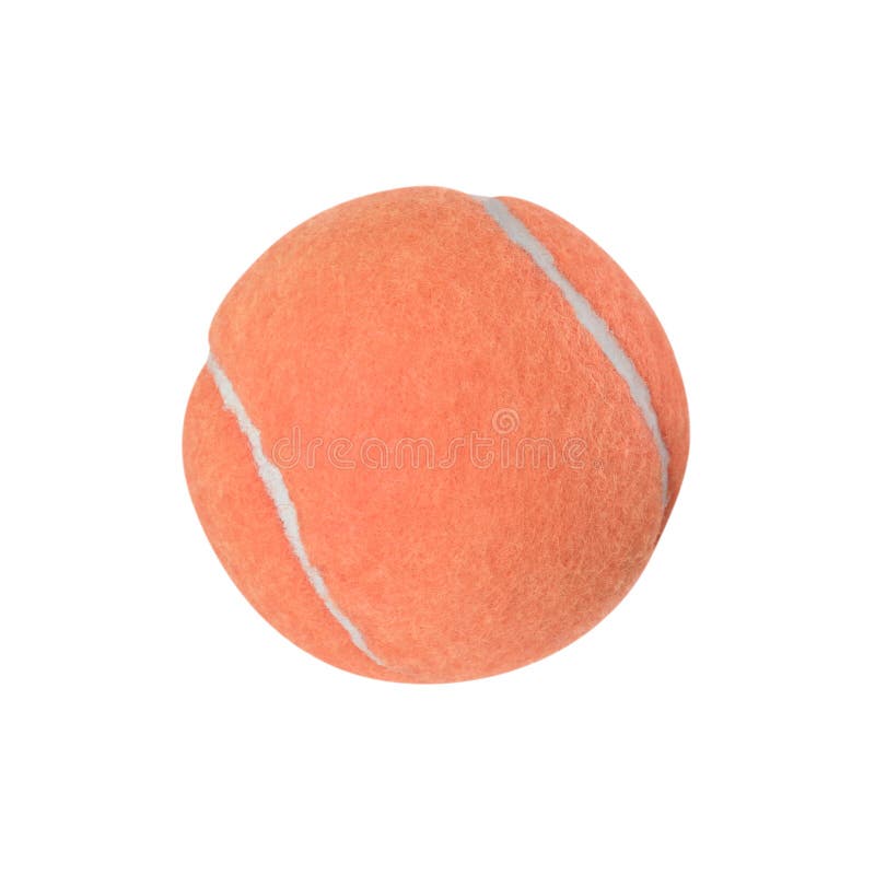 One Orange Tennis Ball Isolated on White Stock Image - Image of goal ...