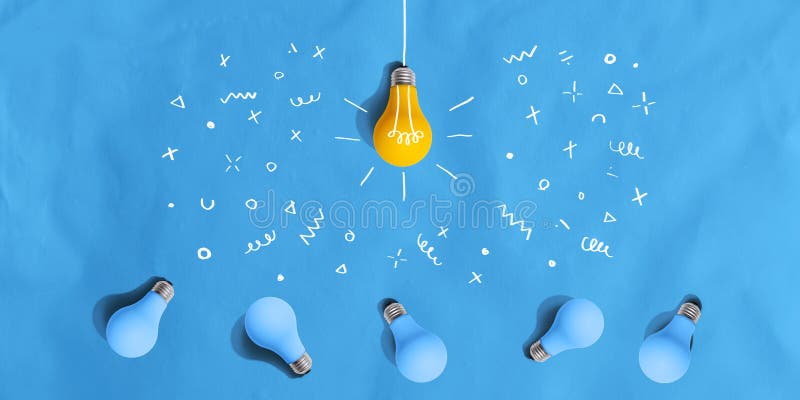 Unique idea comes to mind stock photo. Image of lightbulbmoment - 295936176