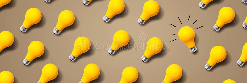 One Out Unique Idea Light Bulb Concept Stock Photo - Image of ...