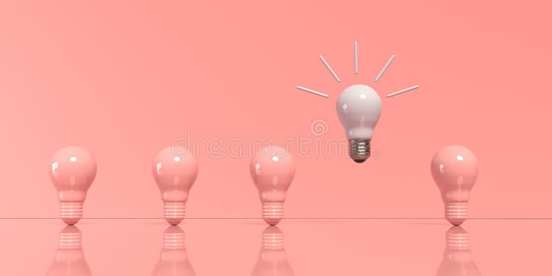 Unique Idea. Bright Idea and Insight Concept with Light Bulb, Isolated ...