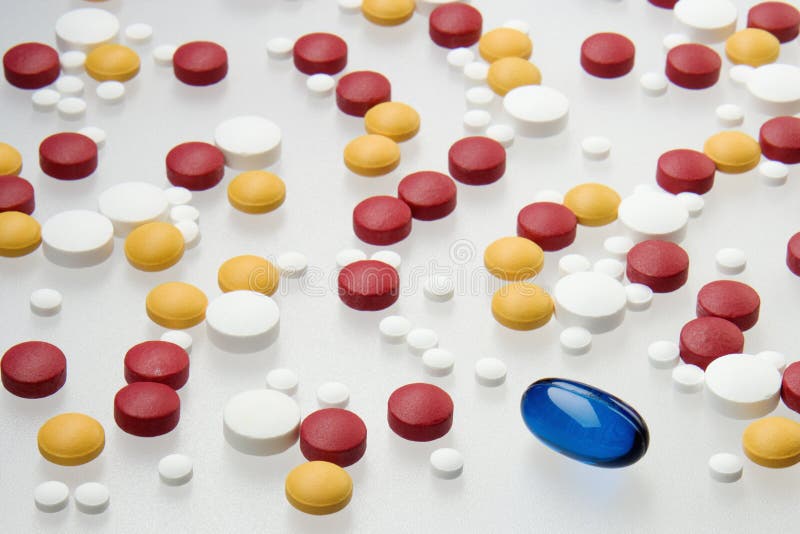 One Outstanding Blue Capsule Stock Photo - Image of crowd, patient: 3878920