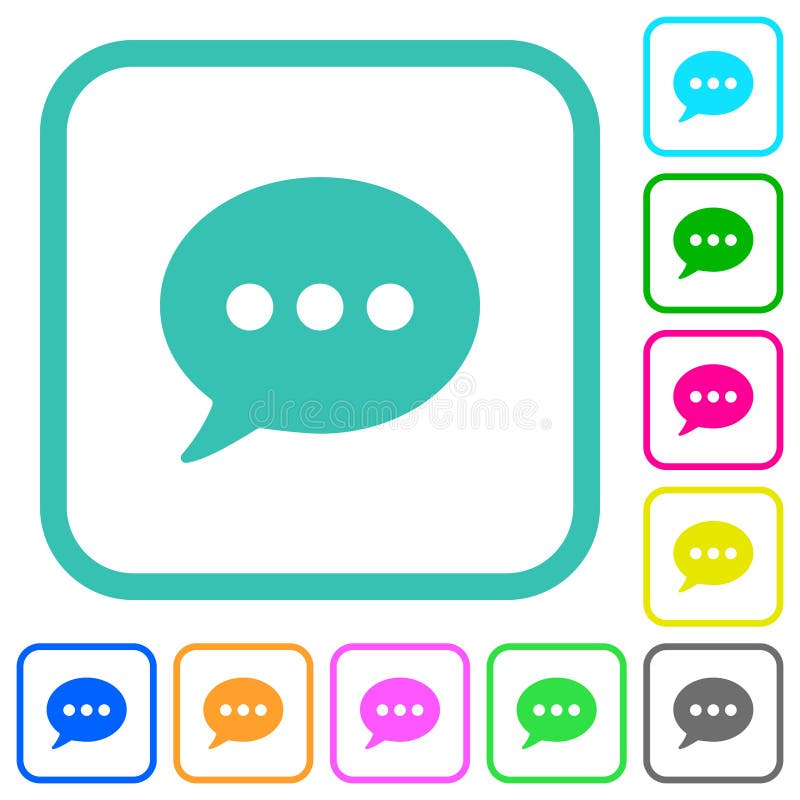One Oval Active Chat Bubble Solid Vivid Colored Flat Icons Stock Vector ...