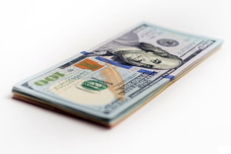 One Pack of US Dollars Banknotes Stock Image - Image of american, bill ...