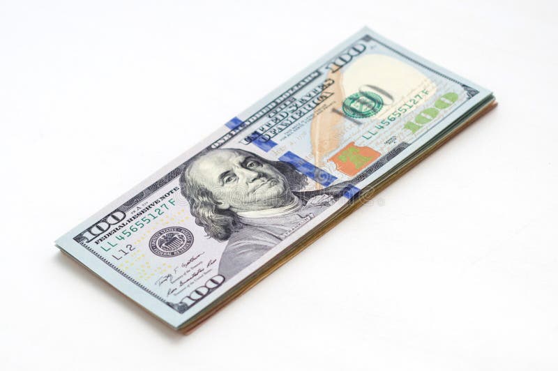 One Pack of US Dollars Banknotes Stock Image - Image of group ...