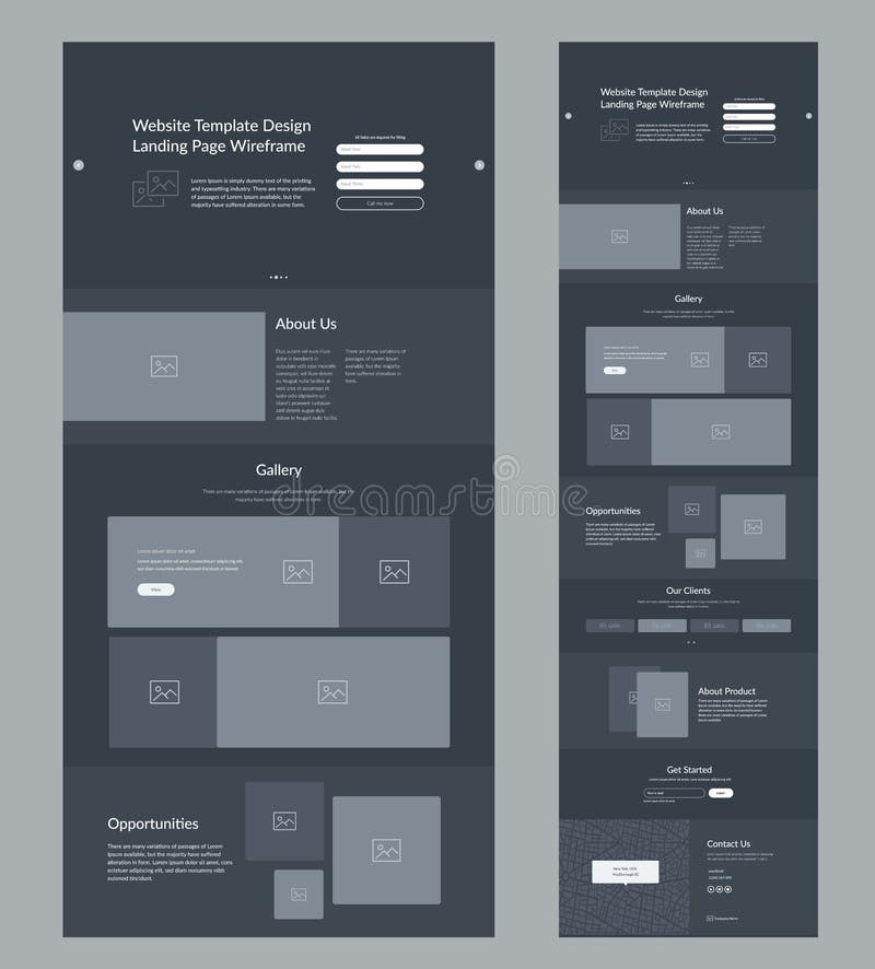 One Page Site Layout Interface for Your Company. Stock Vector ...