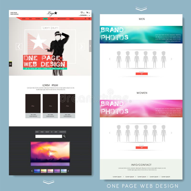 Modern One Page Website Template Design Stock Illustration ...