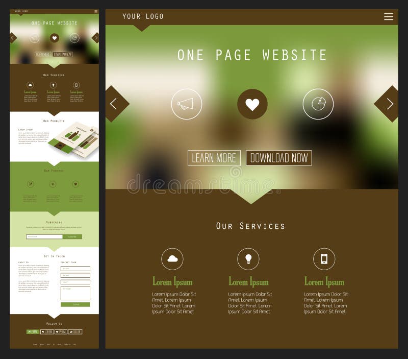 One Page Website and UI Elements Line Icons Kit Stock Vector ...