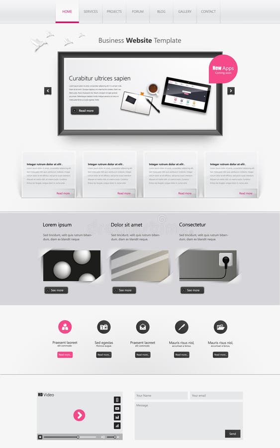 One Page Website Design Template. All in One Set for Website Design ...