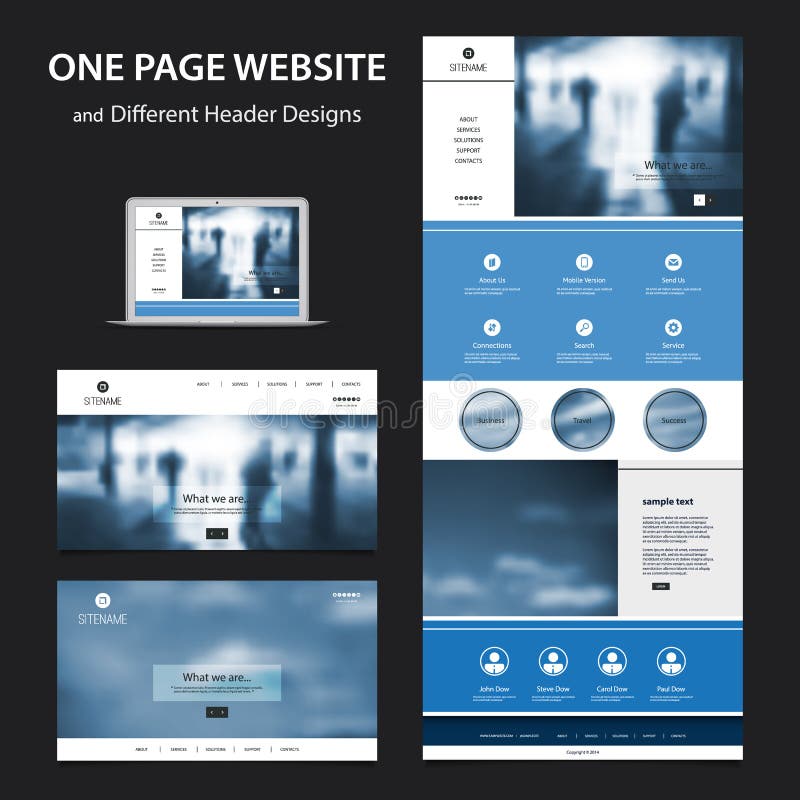 One Page Website Design Template for Your Business with Different ...
