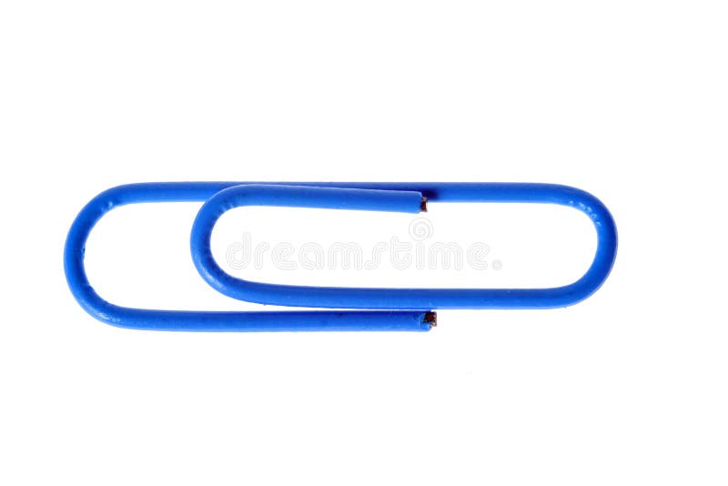 One paper-clip stock photo. Image of fastener, paper, blue - 1929670