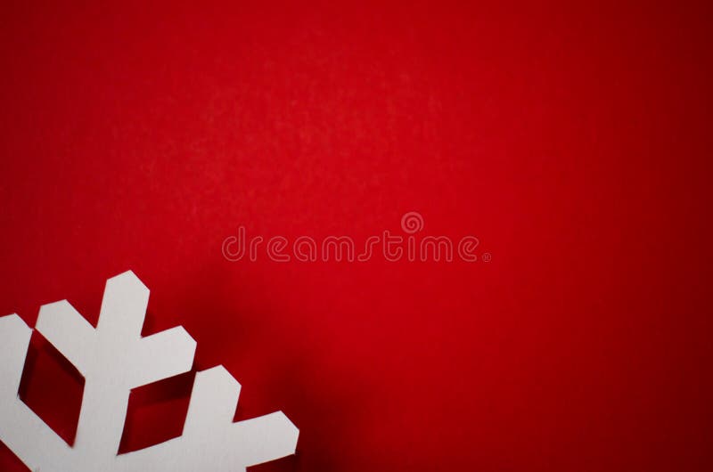 One Paper Handmade Snowflake on Red Background Stock Photo - Image of ...