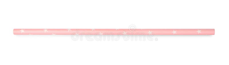 One Paper Straw with Stars for Drinking Isolated on White Stock Photo ...