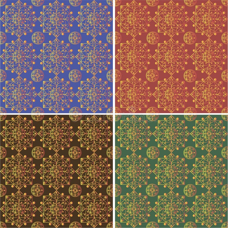 One pattern four colors stock vector. Illustration of retro - 50069162