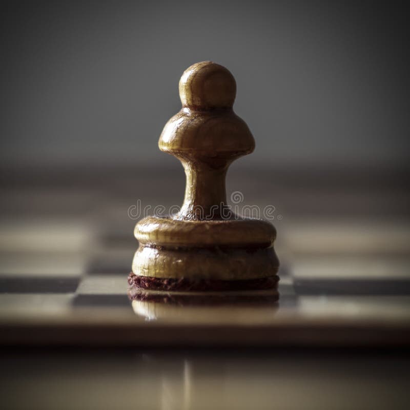 One pawn on a chess board stock photo. Image of wood - 275116806