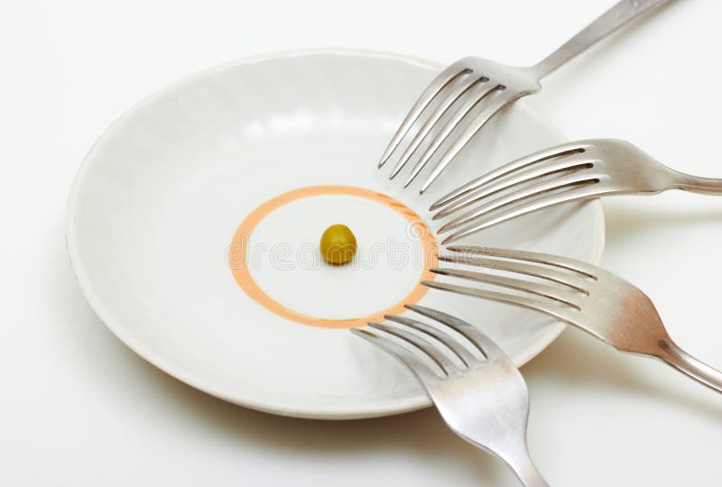 One pea and many forks stock photo. Image of lunch, food - 132547980