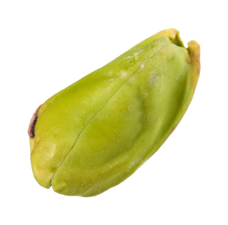 One Peeled Pistachio Nut Isolated on White Stock Image - Image of food ...
