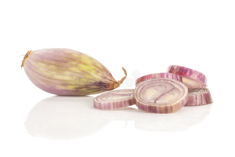 Fresh Raw Long Shallot Onion Isolated on White Stock Photo - Image of ...
