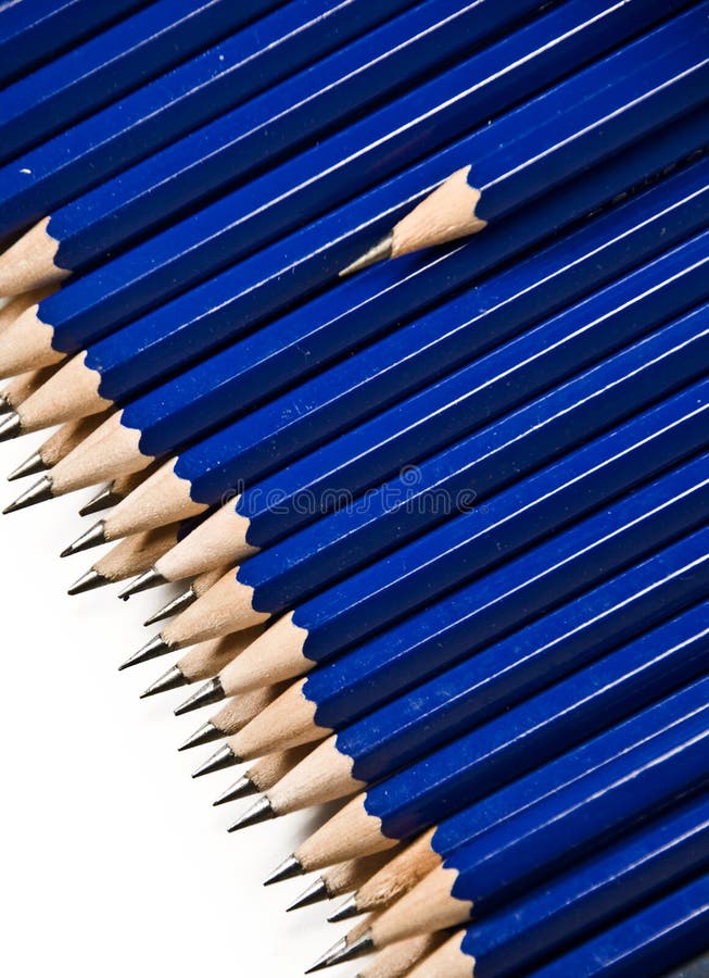 One pencil standing out stock photo. Image of blue, bright - 12406266