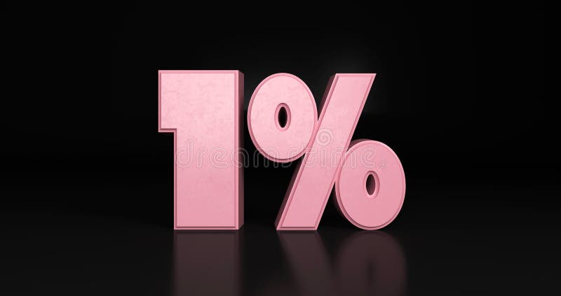 1 Plastic Pink Sign. 3d Render Illustration. Stock Illustration ...