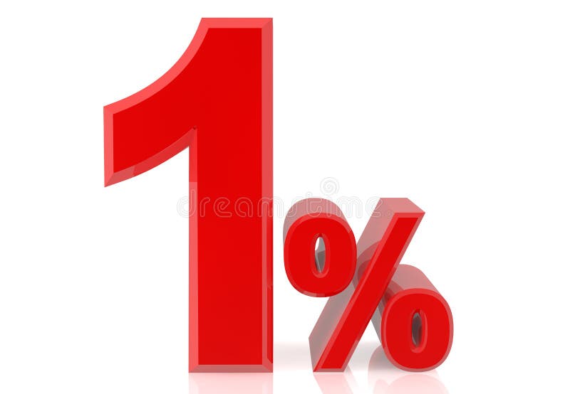 One Red Percent Symbol. 1% Percentage Rate. Special Offer Discount ...