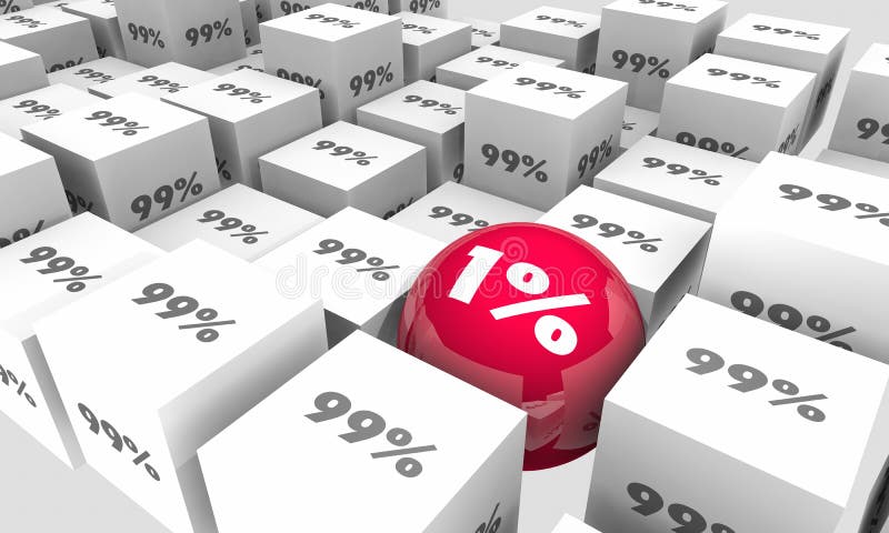 One Percent 1 Vs 99 Majority Minority Stock Illustration - Illustration ...