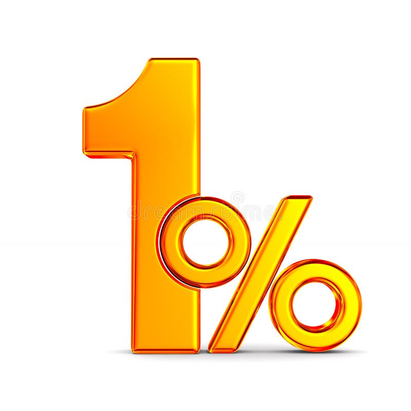 One Percent Symbol Isolated White Background Stock Illustrations ...