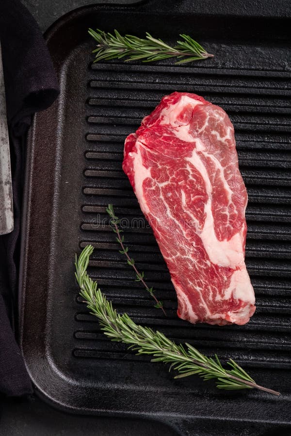 One Perfect Raw Steak Chuck Roll of Beef Stock Photo - Image of cooking ...