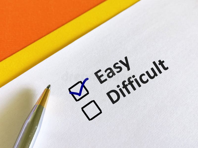 Easy or difficult stock image. Image of choice, direction - 21856225