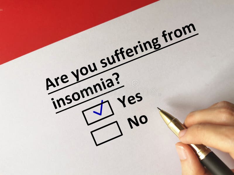 Questionnaire about Sleep Disorder Stock Photo - Image of answer ...