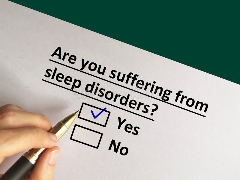 Questionnaire about Sleep Disorder Stock Image - Image of questionnaire ...