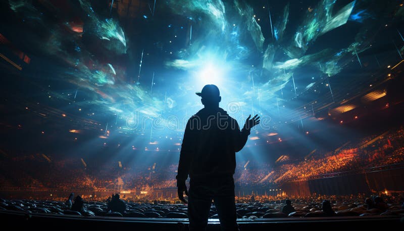 One Person Dancing in the Spotlight, Surrounded by a Crowd Generated by ...