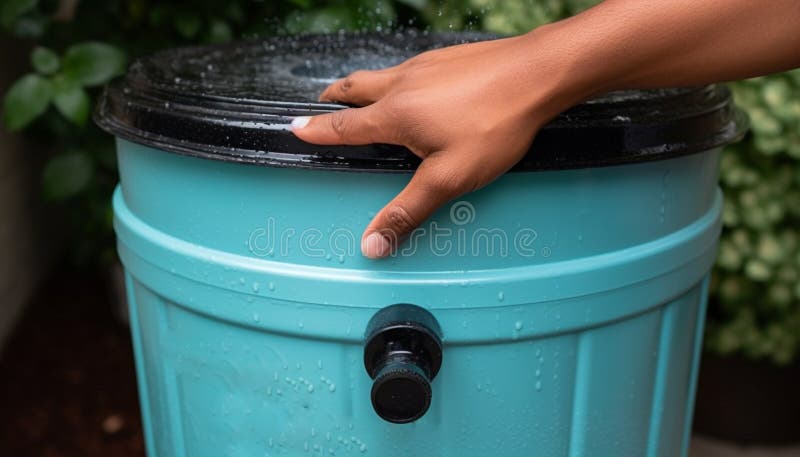 One Person Pouring Fresh Water from Plastic Container Outdoors ...