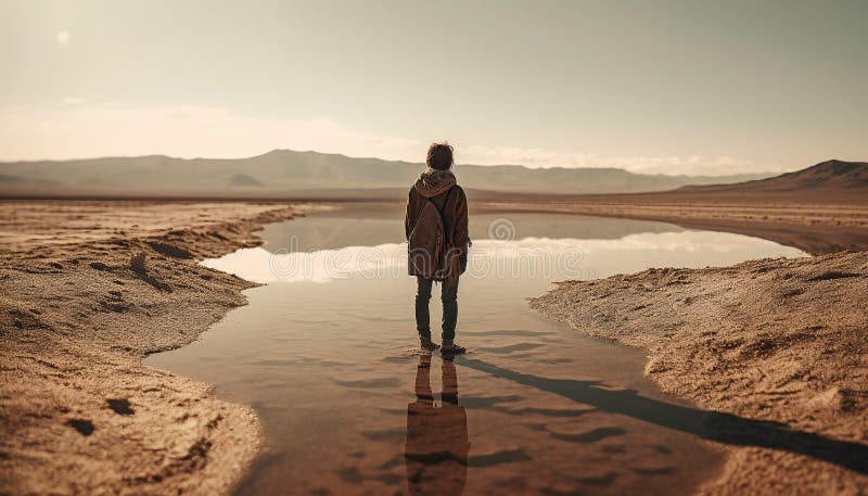 One Person Standing Outdoors, Exploring Nature Beauty in Solitude ...
