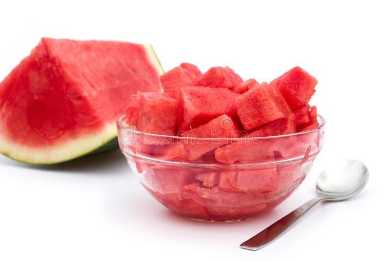 One Piece and a Bowl of Watermelon Stock Image - Image of healthy, ripe ...