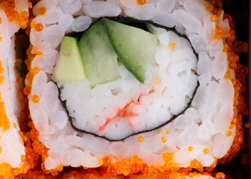 One Piece of Closeup Sushi. View from Above Stock Photo - Image of ...