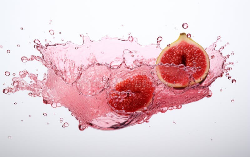 One Piece Falling Fig Splash White Background Stock Illustration ...