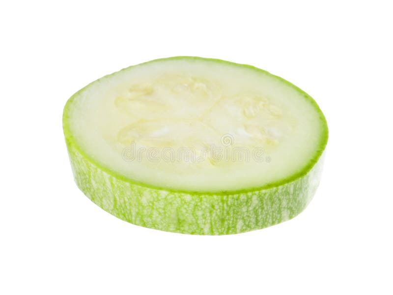 One Piece of Fresh Zucchini Isolated on White Stock Image - Image of ...