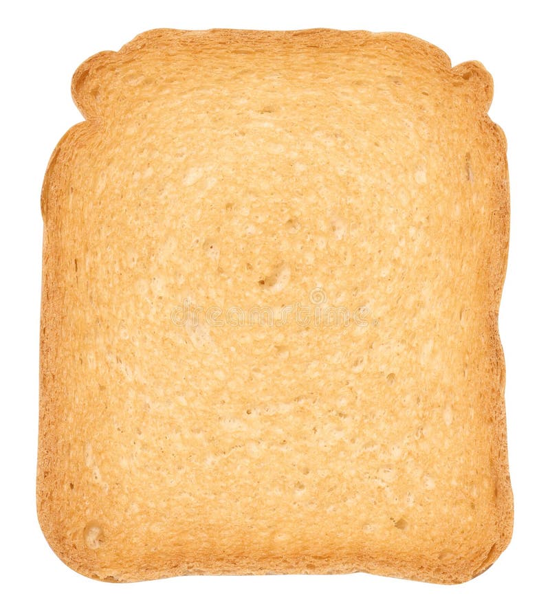 One Piece of White Wheat Flour Toast on a White Isolated Background ...