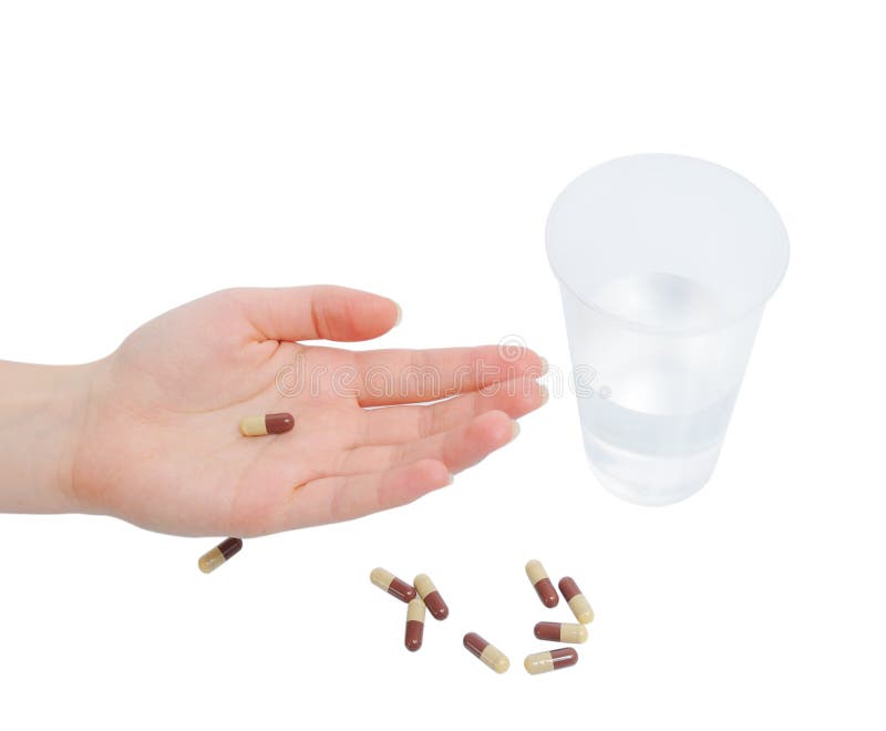 One pill on hand stock image. Image of doctor, dose, capsule - 8876309