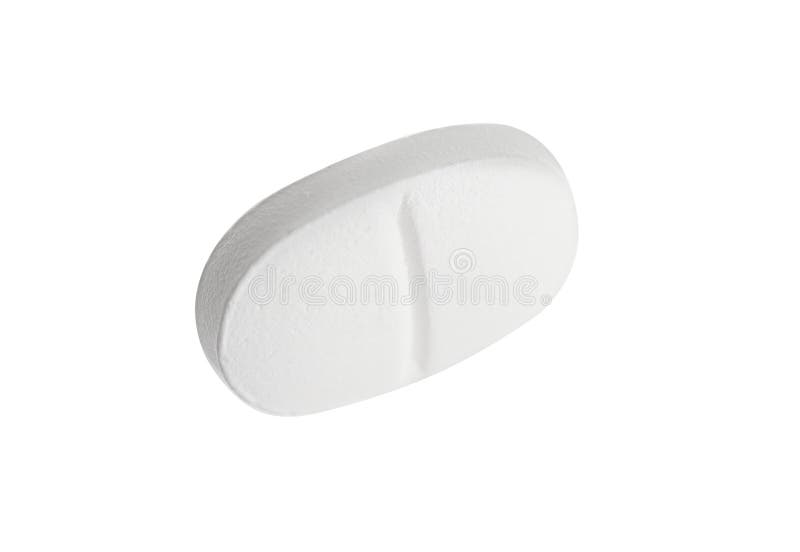 One Pill Isolated on White. Drug Therapy Stock Image - Image of help ...