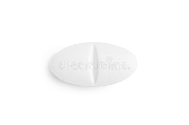 One Pill Isolated on White. Medicinal Treatment Stock Photo - Image of ...