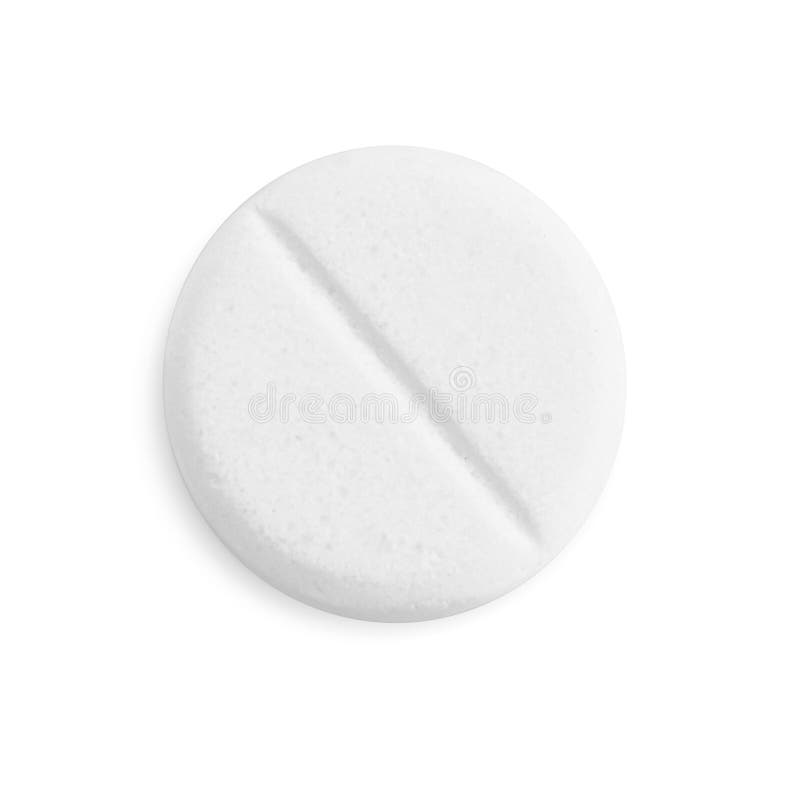 One Pill Isolated on White, Top View Stock Photo - Image of object ...