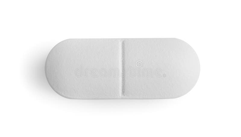 One Pill Isolated on White, Top View Stock Image - Image of care, heal ...