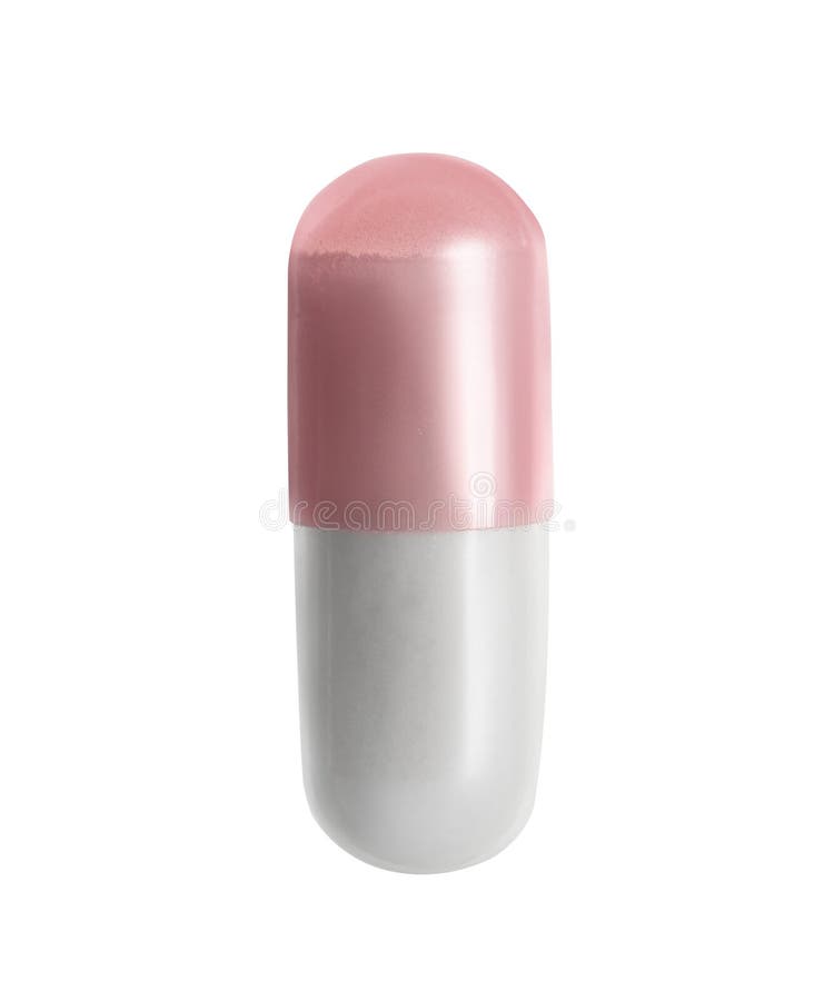One Pill Isolated on White. Drug Therapy Stock Image - Image of ...