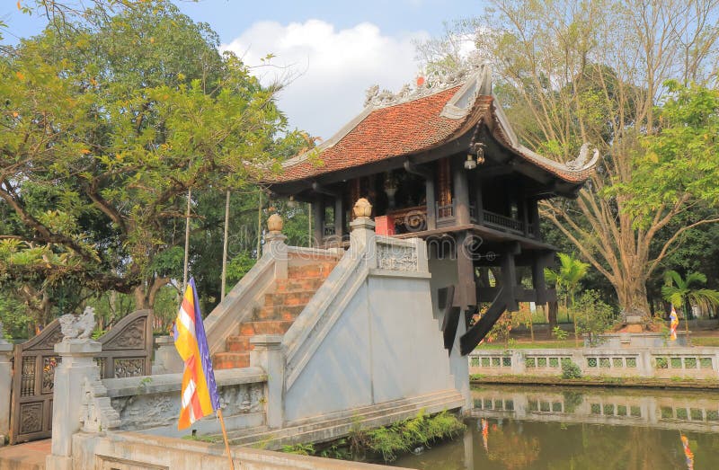 One Pillar Pagoda Temple Hanoi Vietnam Stock Photo - Image of landmark ...