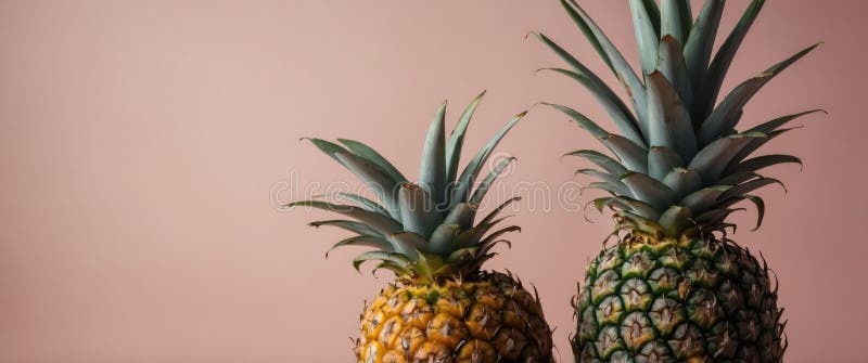 One Pineapple on a Solid Color Background. Stock Image - Image of ...